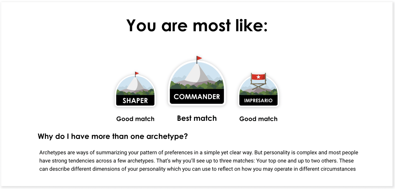 Reading my assessment results